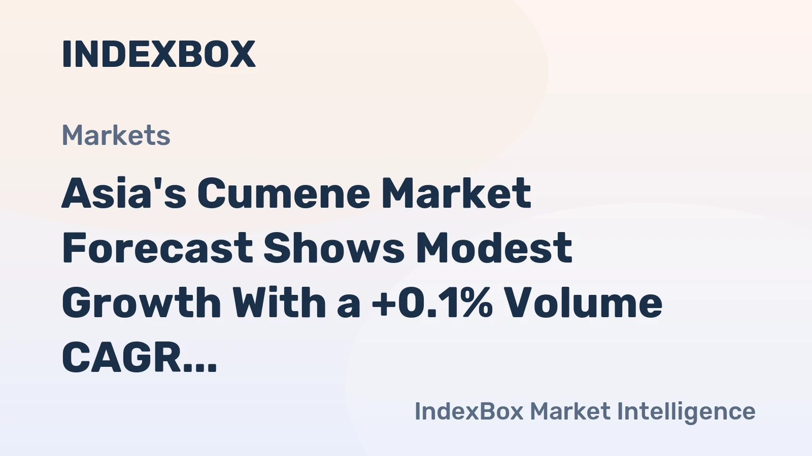 Asia's Cumene Market Forecast Shows Modest Growth With a +0.1% Volume CAGR Through 2035