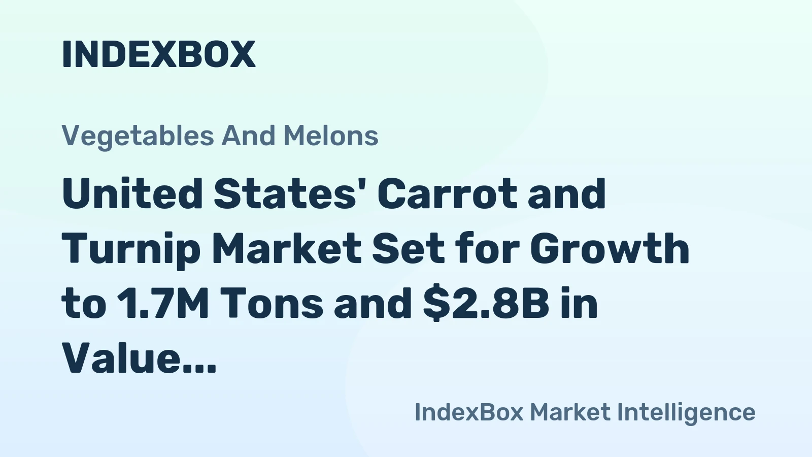 United States' Carrot and Turnip Market Set for Growth to 1.7M Tons and $2.8B in Value