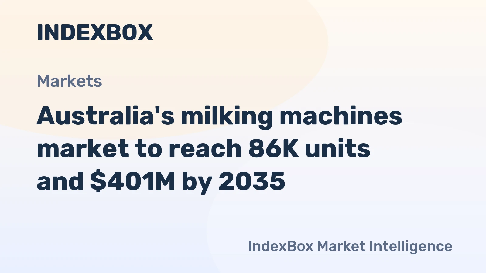 Australia's milking machines market to reach 86K units and $401M by 2035