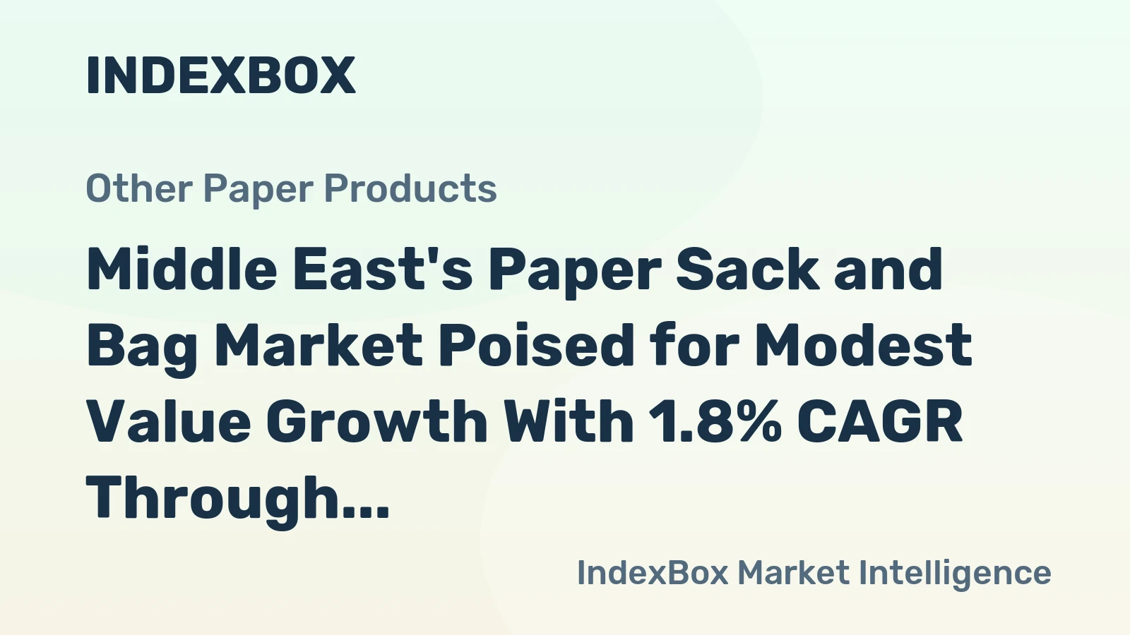 Middle East's Paper Sack and Bag Market Poised for Modest Value Growth With 1.8% CAGR Through 2035