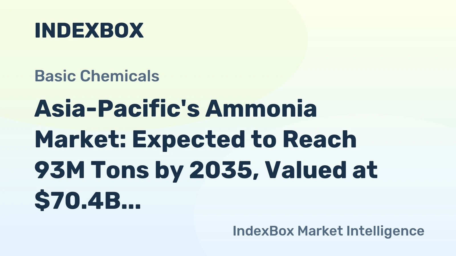 Asia-Pacific's Ammonia Market: Expected to Reach 93M Tons by 2035, Valued at $70.4B