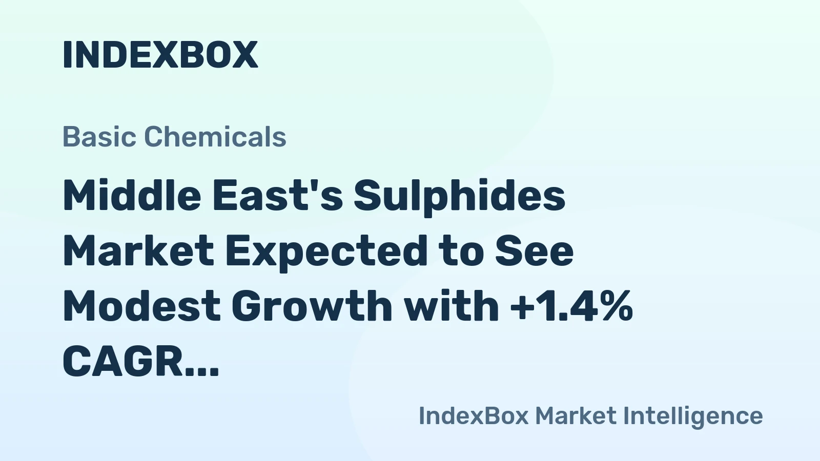 Middle East's Sulphides Market Expected to See Modest Growth with +1.4% CAGR by 2035