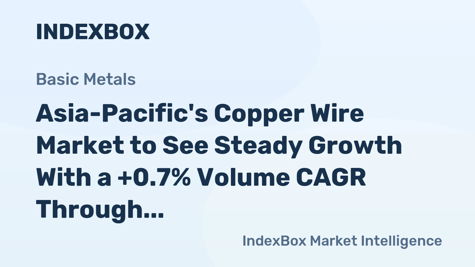 Asia-Pacific's Copper Wire Market to See Steady Growth With a +0.7% Volume CAGR Through 2035