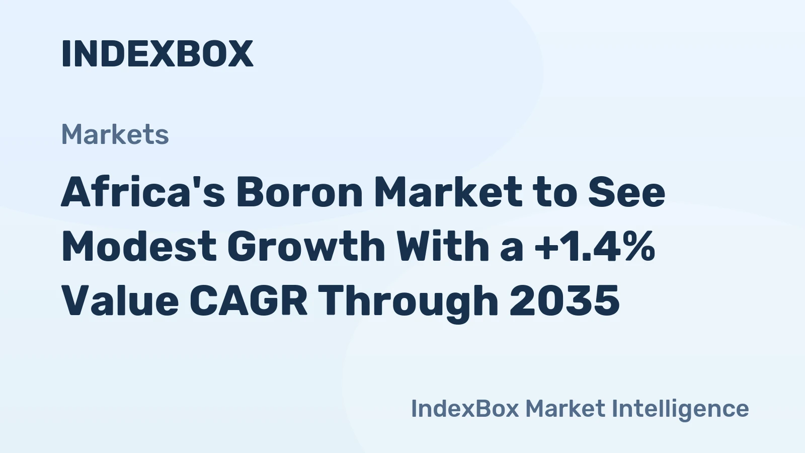 Africa's Boron Market to See Modest Growth With a +1.4% Value CAGR Through 2035