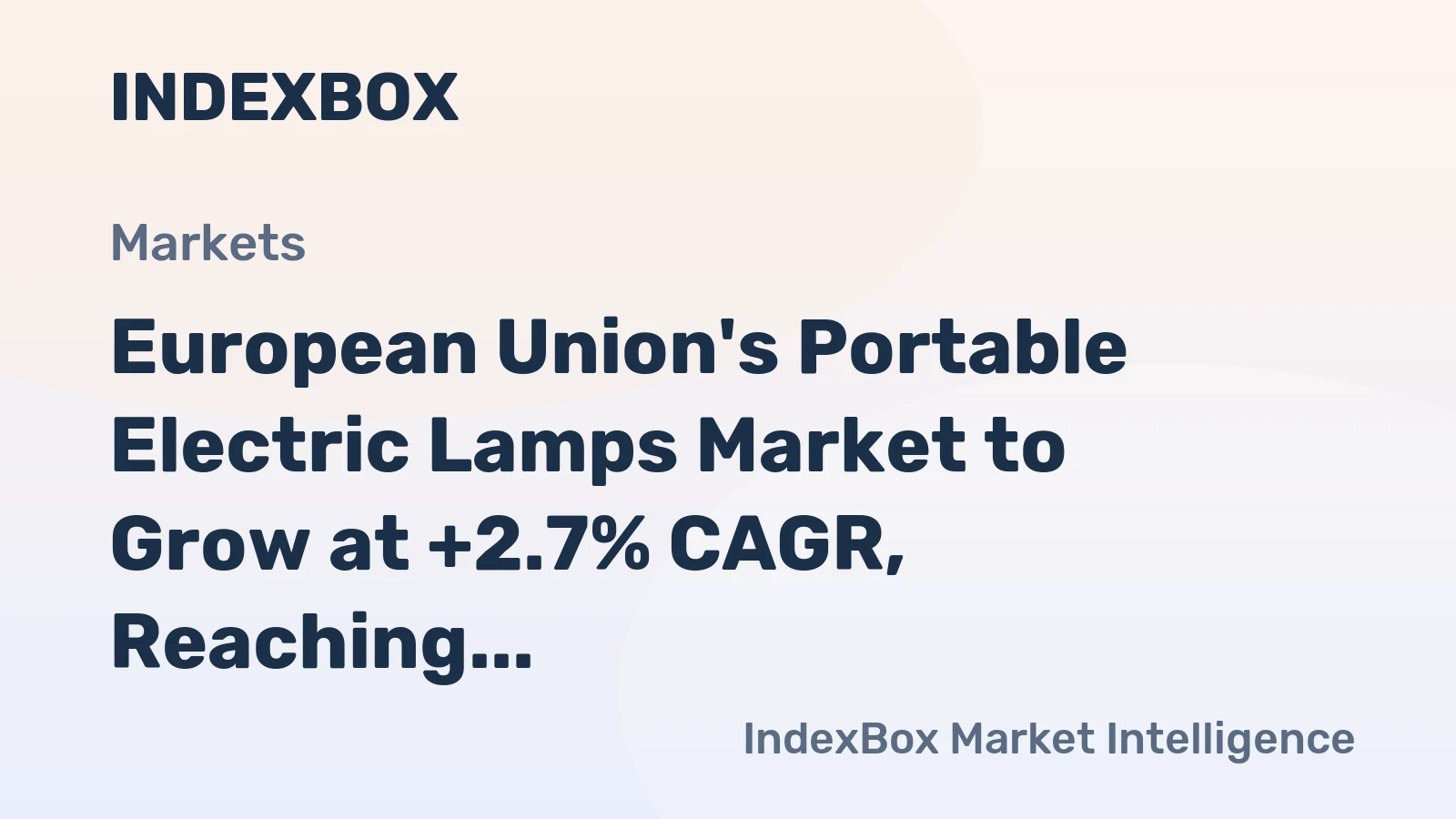 European Union's Portable Electric Lamps Market to Grow at +2.7% CAGR, Reaching 193M Units by 2035