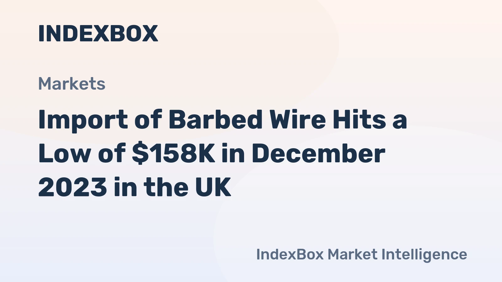 Import of Barbed Wire Hits a Low of $158K in December 2023 in the UK