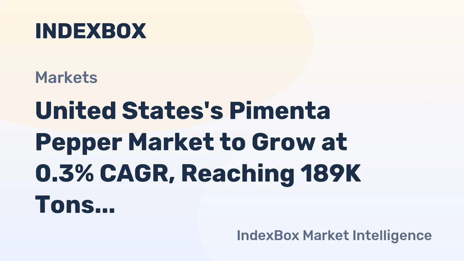 United States's Pimenta Pepper Market to Grow at 0.3% CAGR, Reaching 189K Tons by 2035