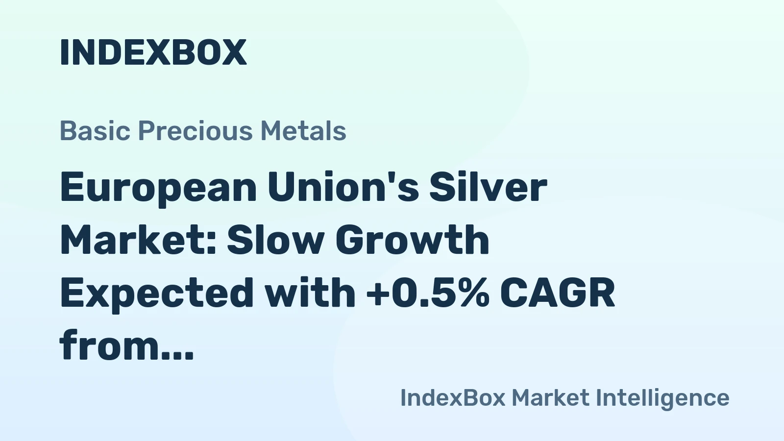 European Union's Silver Market: Slow Growth Expected with +0.5% CAGR from 2024 to 2035