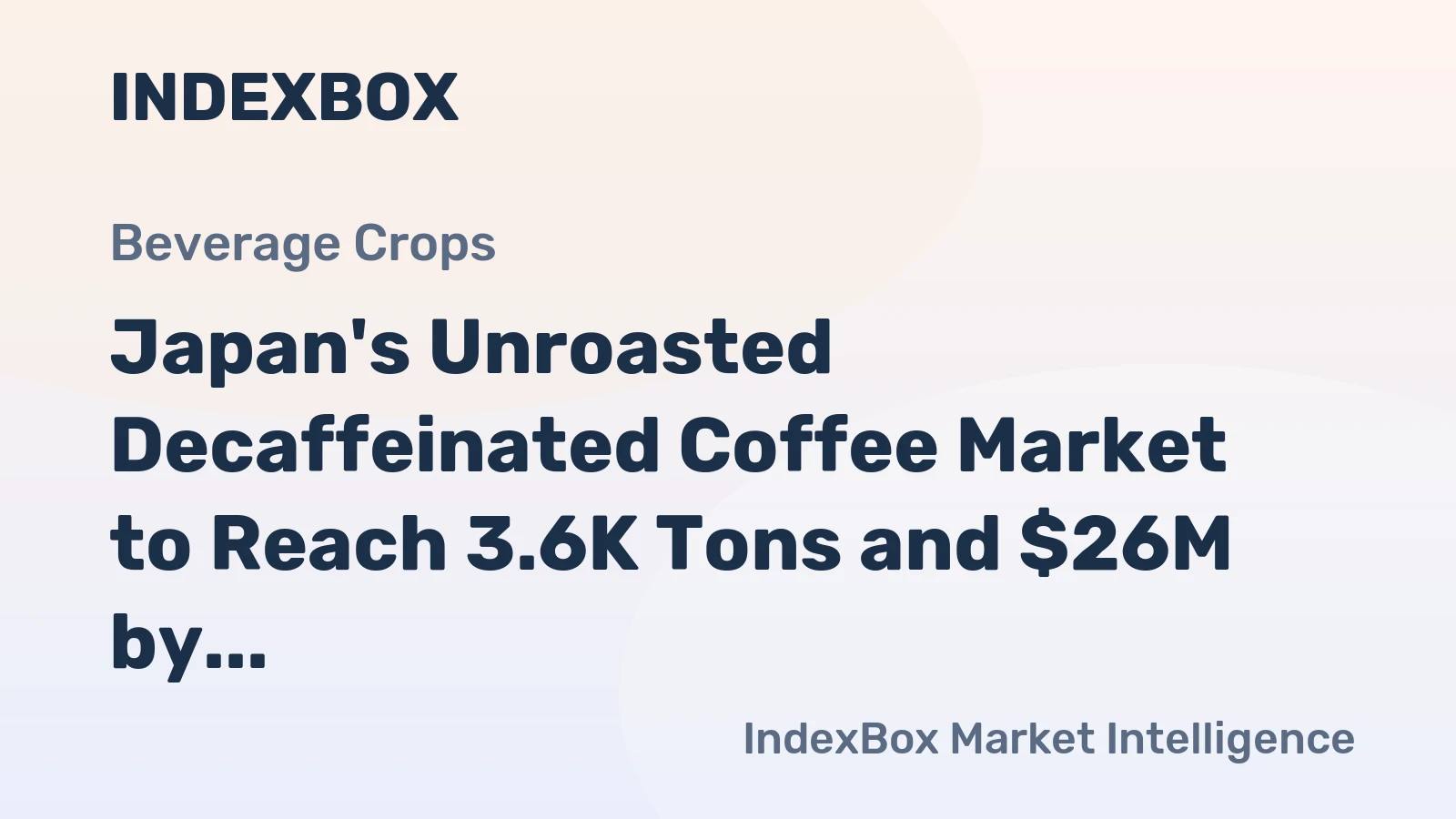 Japan's Unroasted Decaffeinated Coffee Market to Reach 3.6K Tons and $26M by 2035
