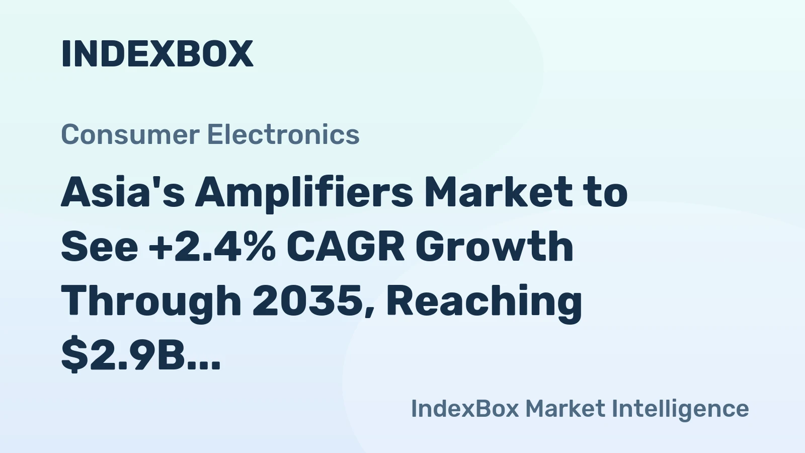 Asia's Amplifiers Market to See +2.4% CAGR Growth Through 2035, Reaching $2.9B in Value