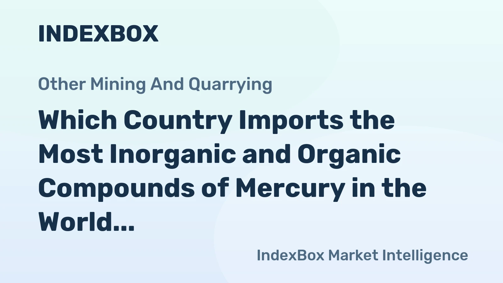 Which Country Imports the Most Inorganic and Organic Compounds of Mercury in the World?