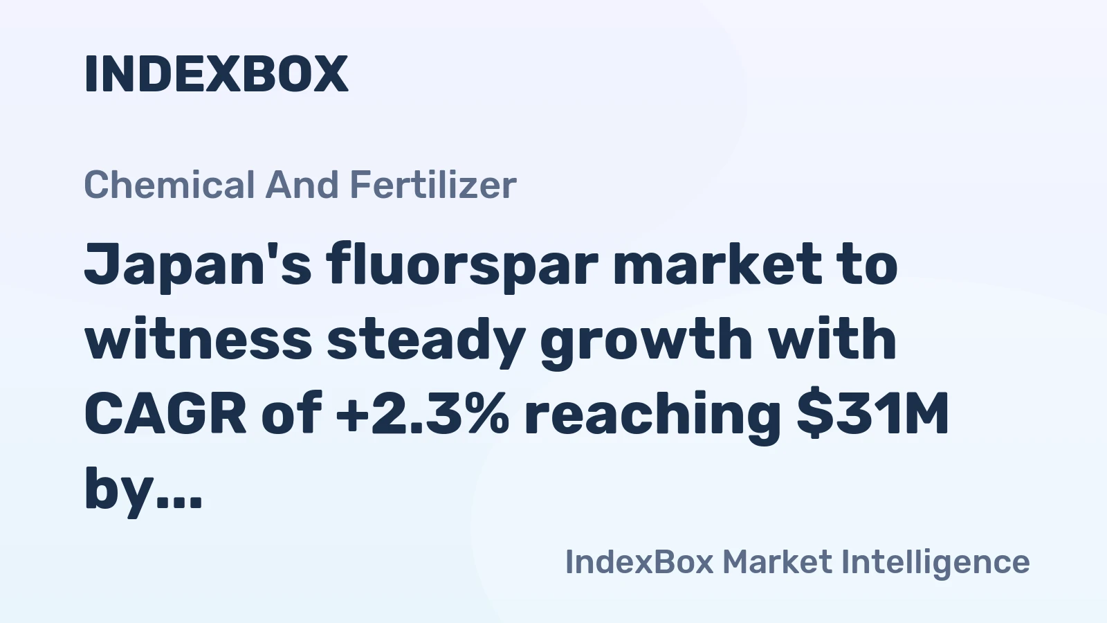 Japan's fluorspar market to witness steady growth with CAGR of +2.3% reaching $31M by 2035