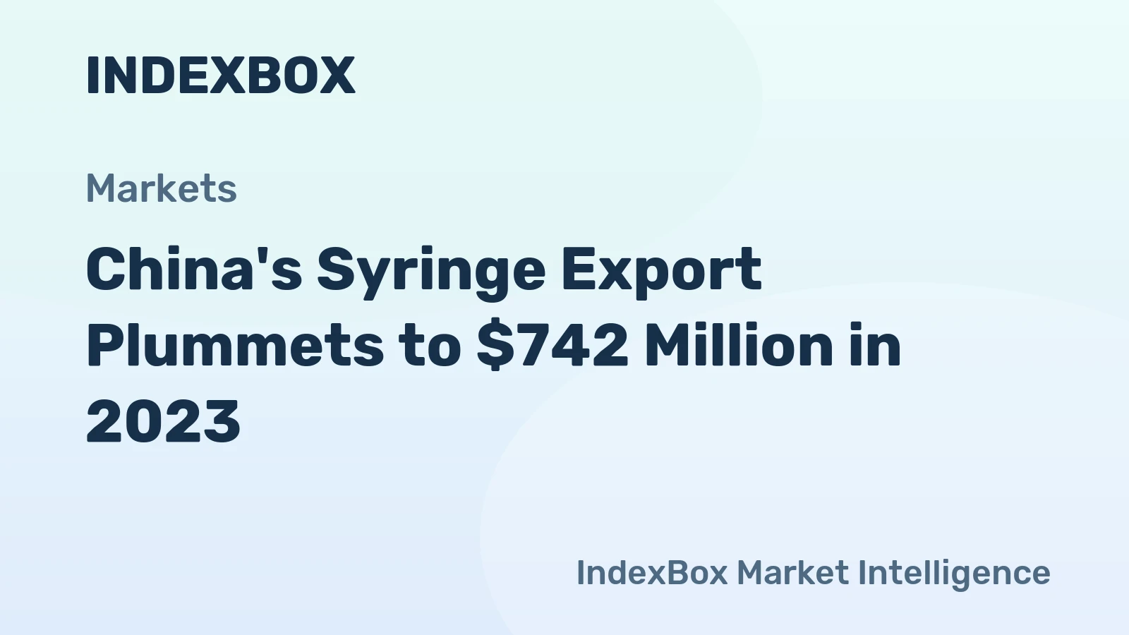 China's Syringe Export Plummets to $742 Million in 2023