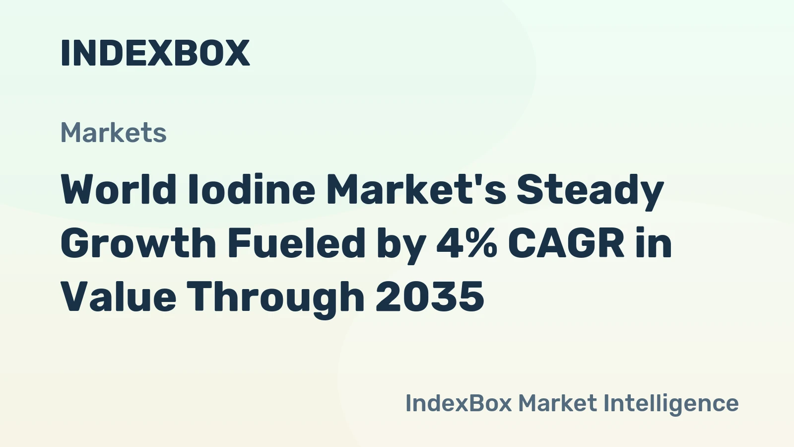 World Iodine Market's Steady Growth Fueled by 4% CAGR in Value Through 2035