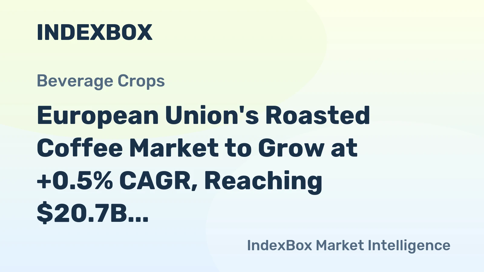 European Union's Roasted Coffee Market to Grow at +0.5% CAGR, Reaching $20.7B by 2035