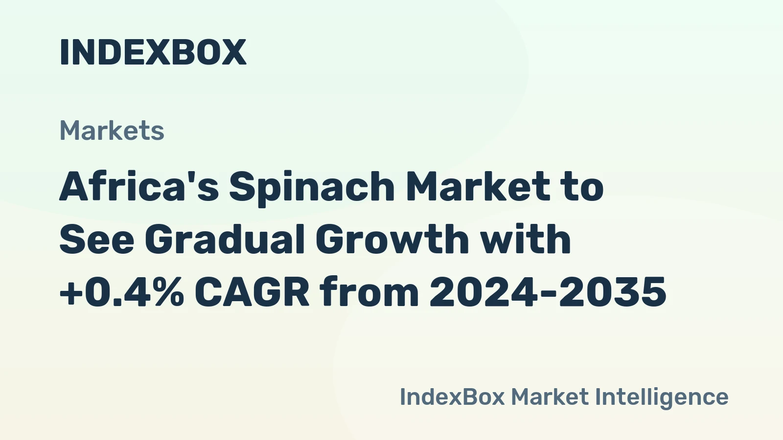 Africa's Spinach Market to See Gradual Growth with +0.4% CAGR from 2024-2035