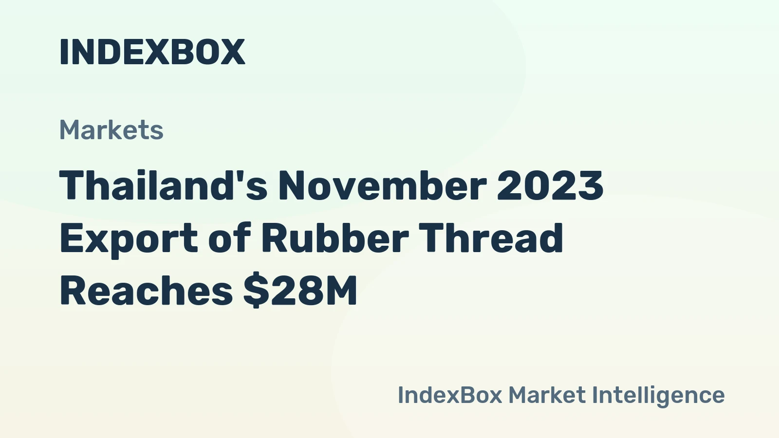 Thailand's November 2023 Export of Rubber Thread Reaches $28M