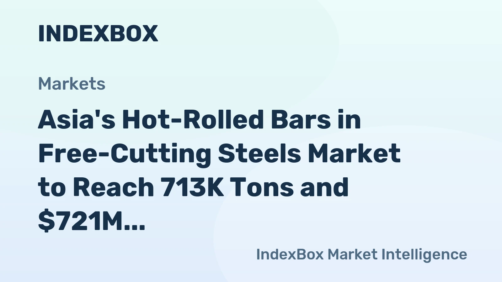 Asia's Hot-Rolled Bars in Free-Cutting Steels Market to Reach 713K Tons and $721M by 2035