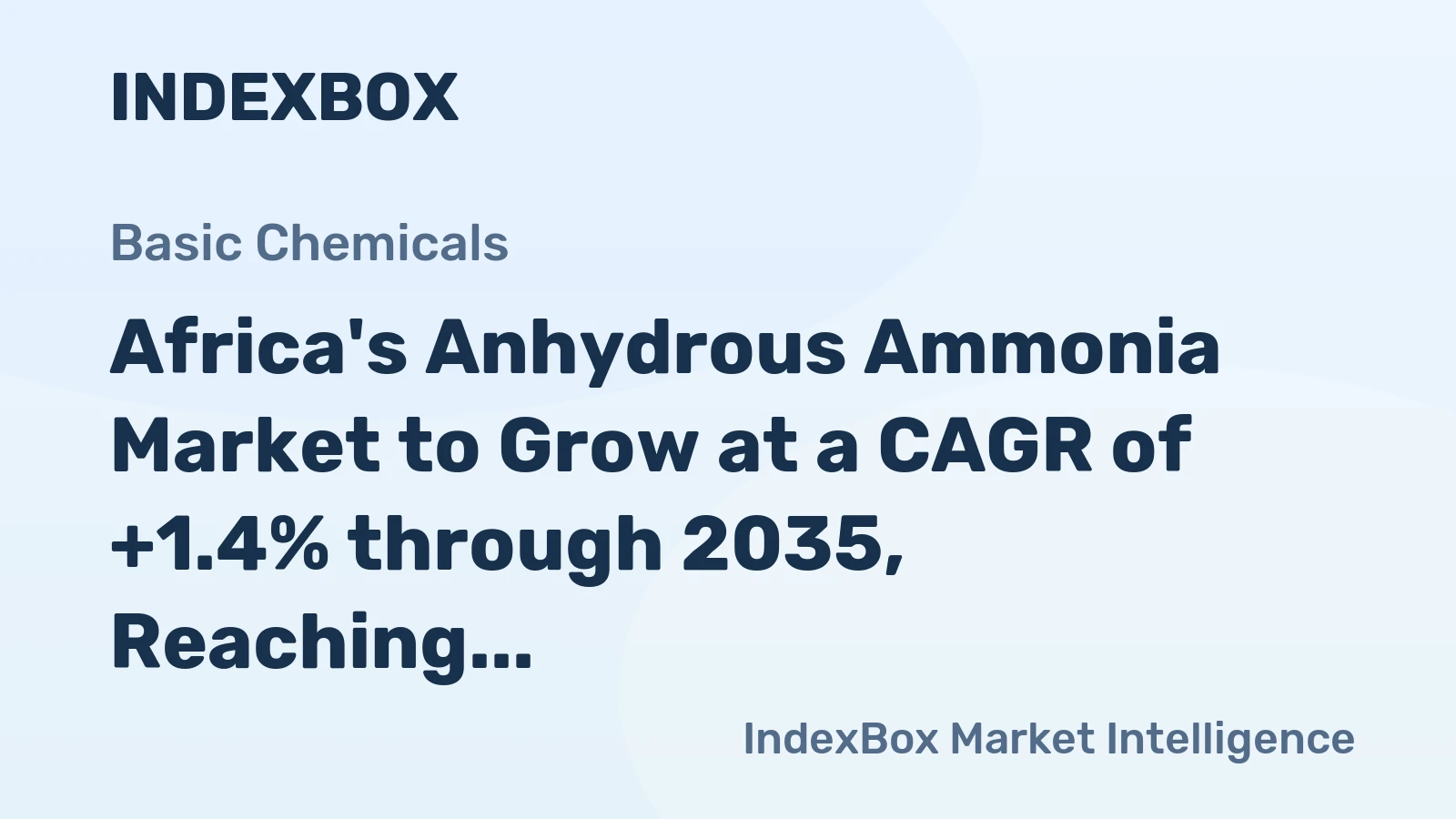 Africa's Anhydrous Ammonia Market to Grow at a CAGR of +1.4% through 2035, Reaching 20M Tons