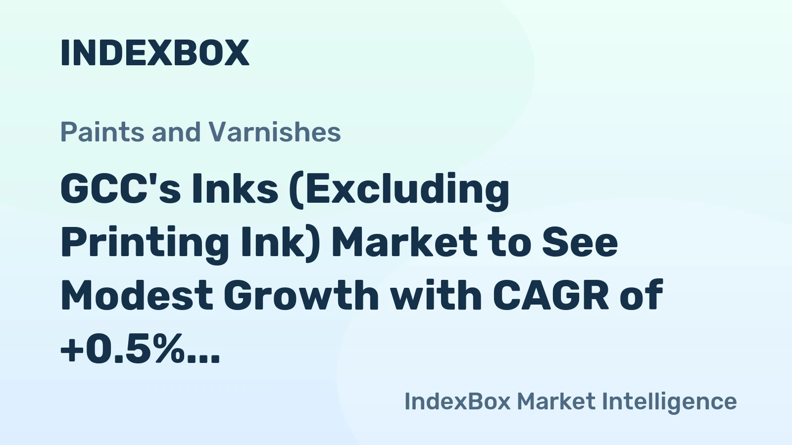 GCC's Inks (Excluding Printing Ink) Market to See Modest Growth with CAGR of +0.5% from 2024 to 2035