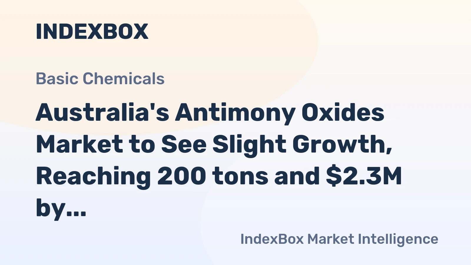 Australia's Antimony Oxides Market to See Slight Growth, Reaching 200 tons and $2.3M by 2035