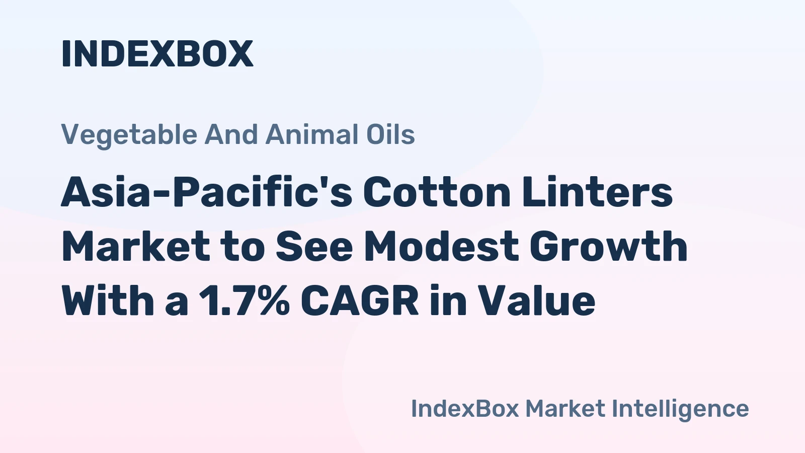 Asia-Pacific's Cotton Linters Market to See Modest Growth With a 1.7% CAGR in Value