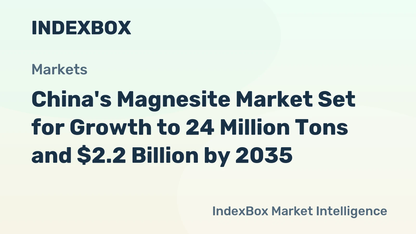 China's Magnesite Market Set for Growth to 24 Million Tons and $2.2 Billion by 2035