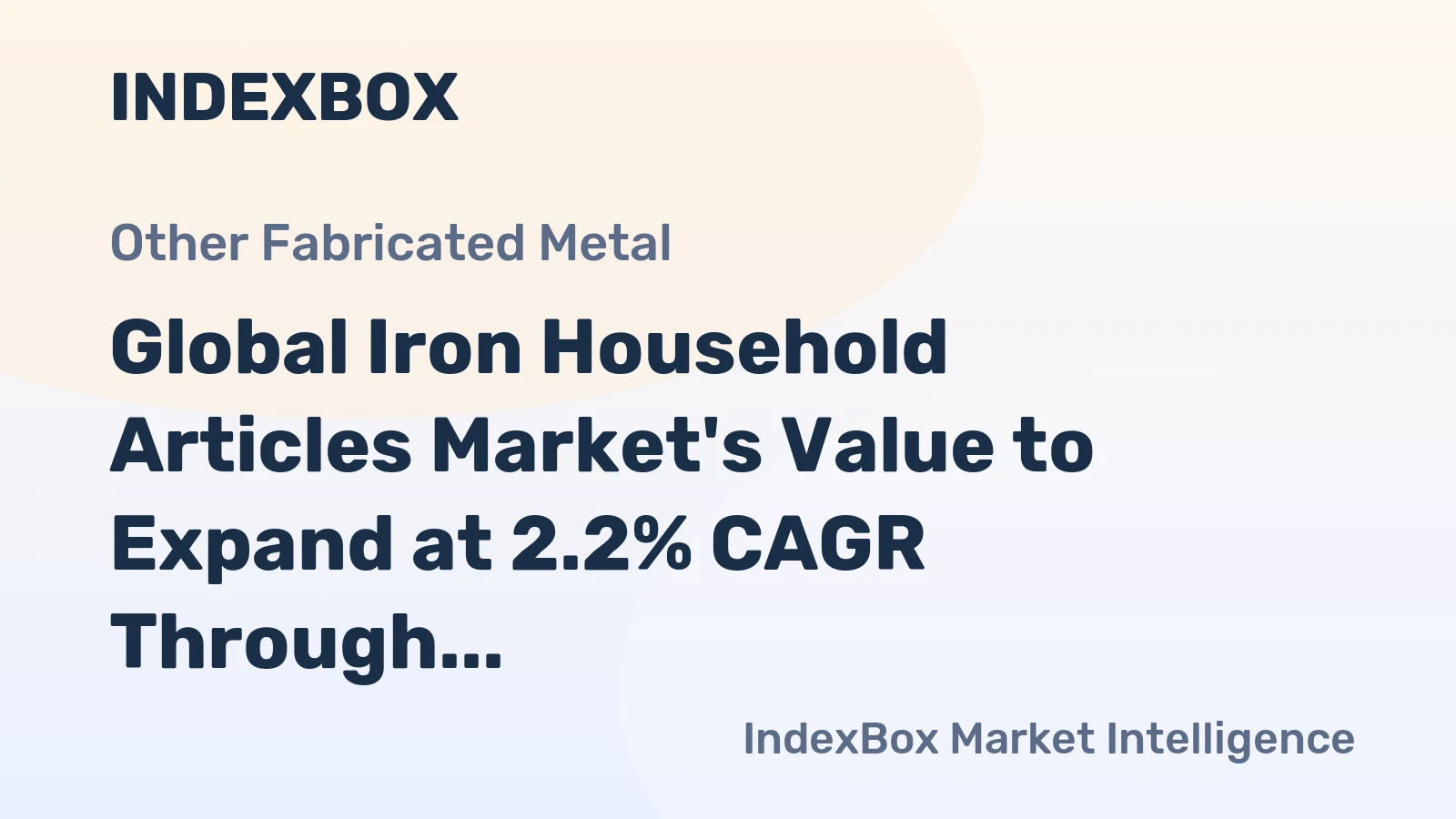 Global Iron Household Articles Market's Value to Expand at 2.2% CAGR Through 2035