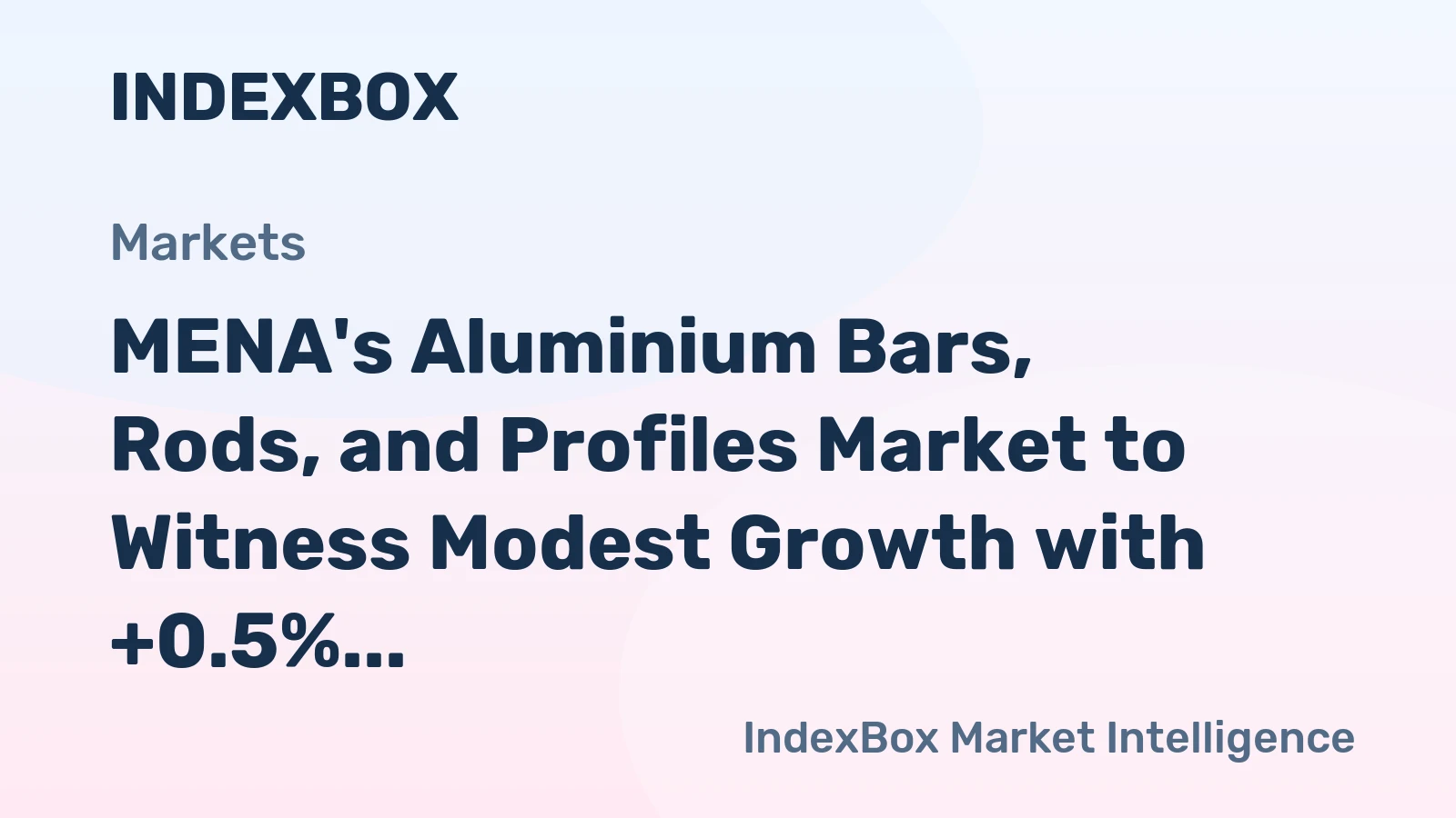 MENA's Aluminium Bars, Rods, and Profiles Market to Witness Modest Growth with +0.5% CAGR