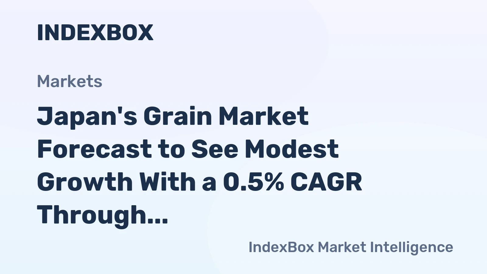 Japan's Grain Market Forecast to See Modest Growth With a 0.5% CAGR Through 2035
