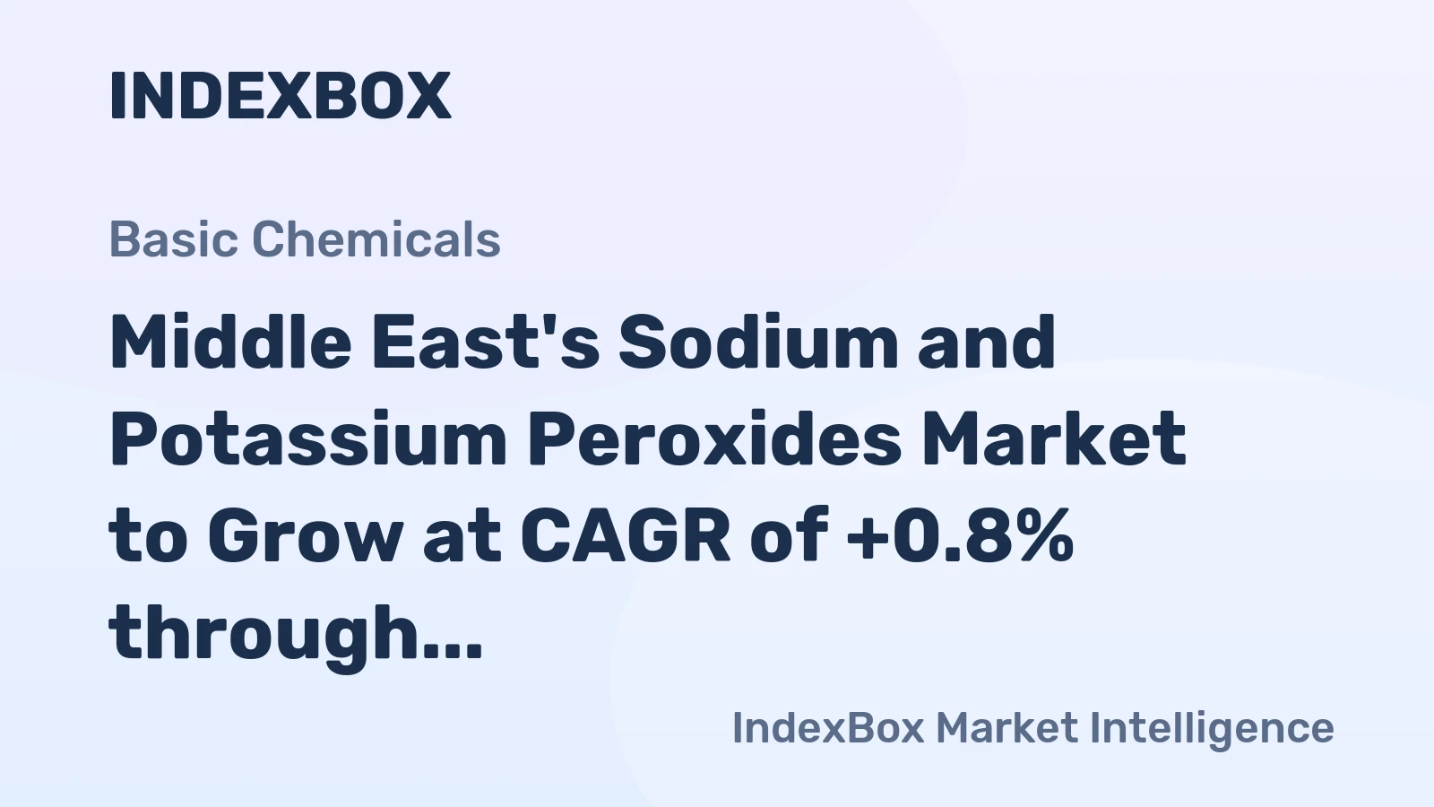 Middle East's Sodium and Potassium Peroxides Market to Grow at CAGR of +0.8% through 2035, Reaching $7.8M in Value