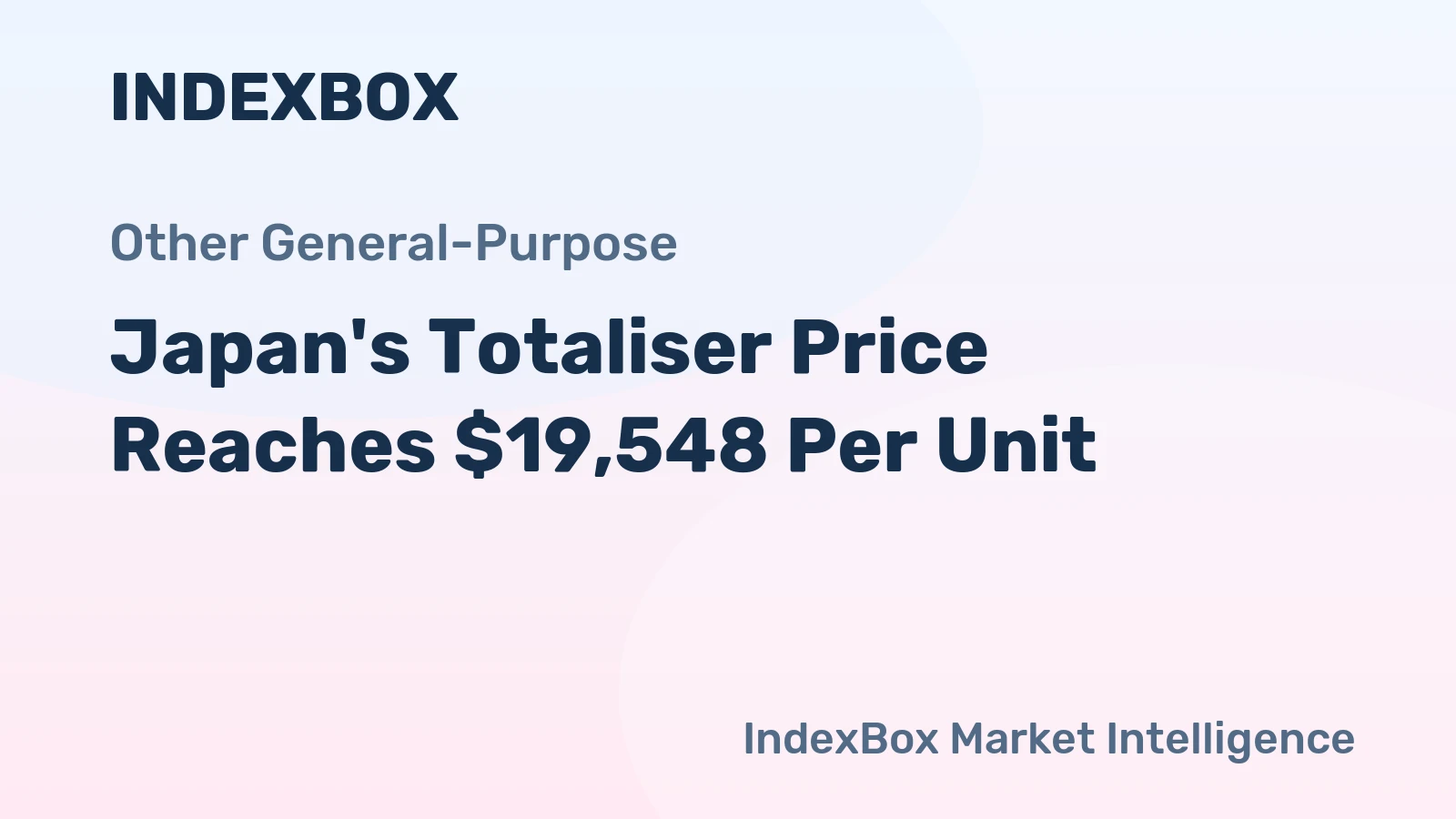 Japan's Totaliser Price Reaches $19,548 Per Unit
