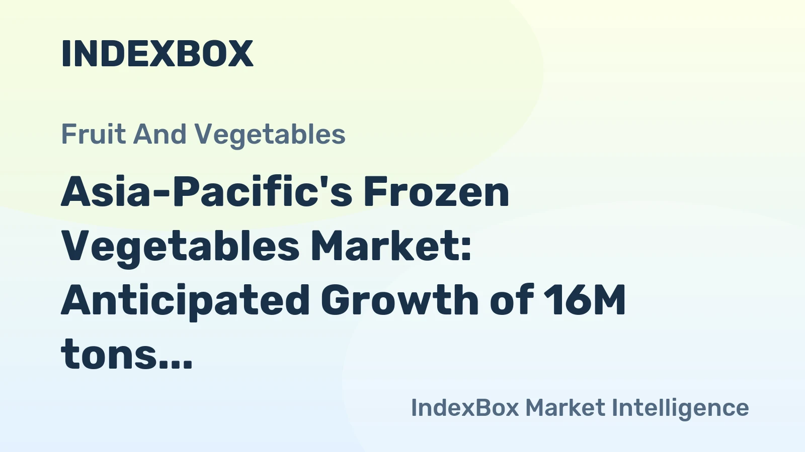 Asia-Pacific's Frozen Vegetables Market: Anticipated Growth of 16M tons in Volume and $19.5B in Value by 2035