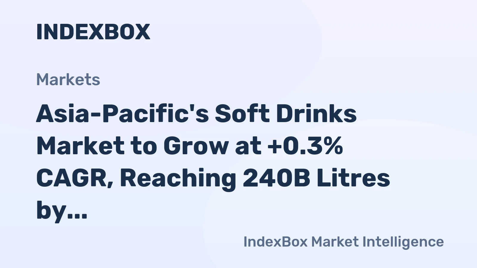 Asia-Pacific's Soft Drinks Market to Grow at +0.3% CAGR, Reaching 240B Litres by 2035