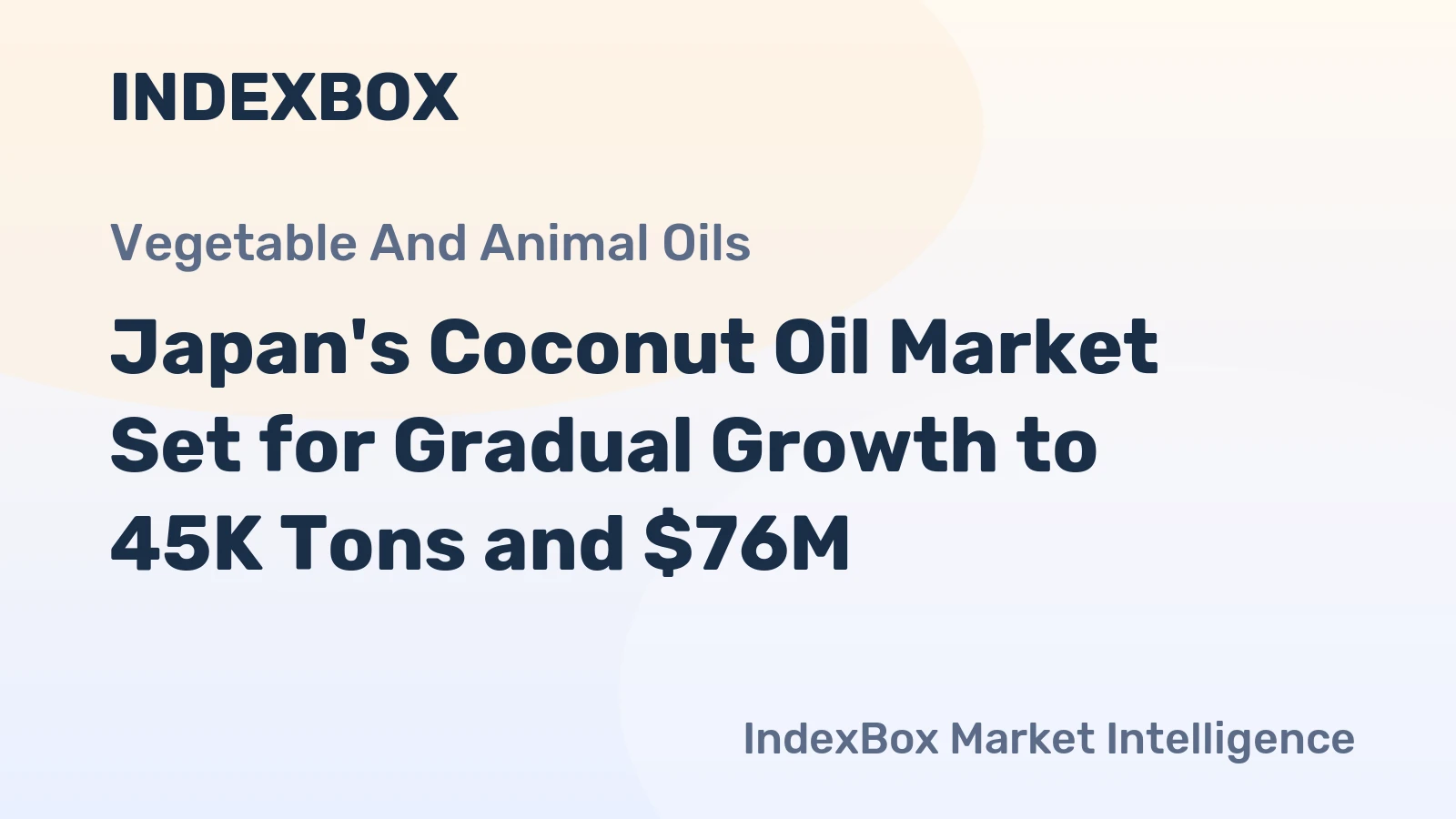 Japan's Coconut Oil Market Set for Gradual Growth to 45K Tons and $76M