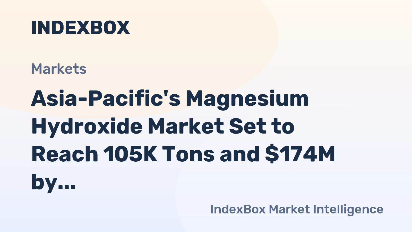 Asia-Pacific's Magnesium Hydroxide Market Set to Reach 105K Tons and $174M by 2035