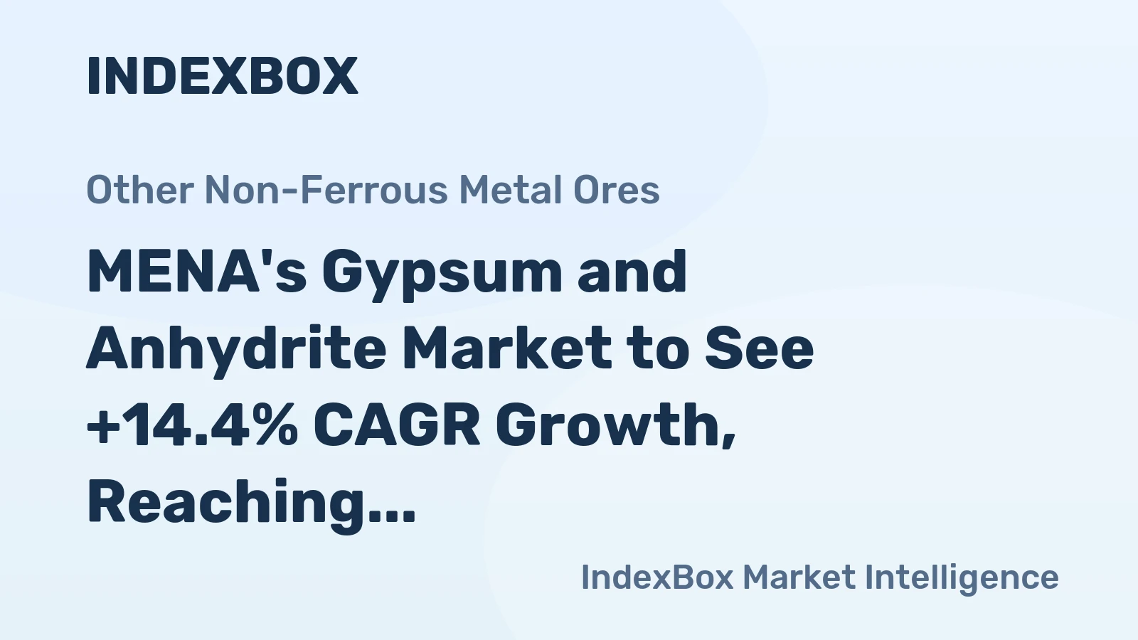 MENA's Gypsum and Anhydrite Market to See +14.4% CAGR Growth, Reaching $10.8B by 2035