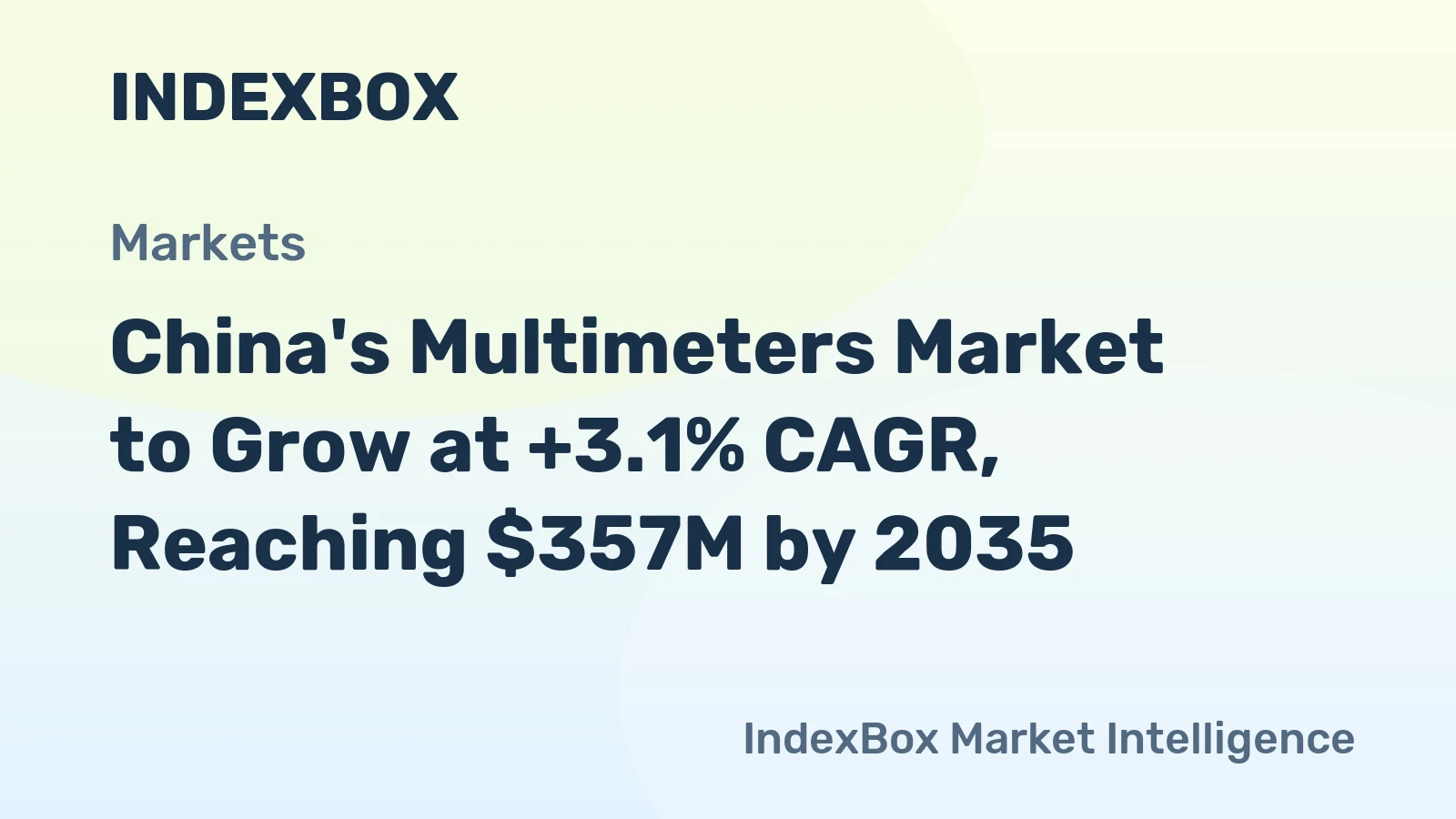 China's Multimeters Market to Grow at +3.1% CAGR, Reaching $357M by 2035