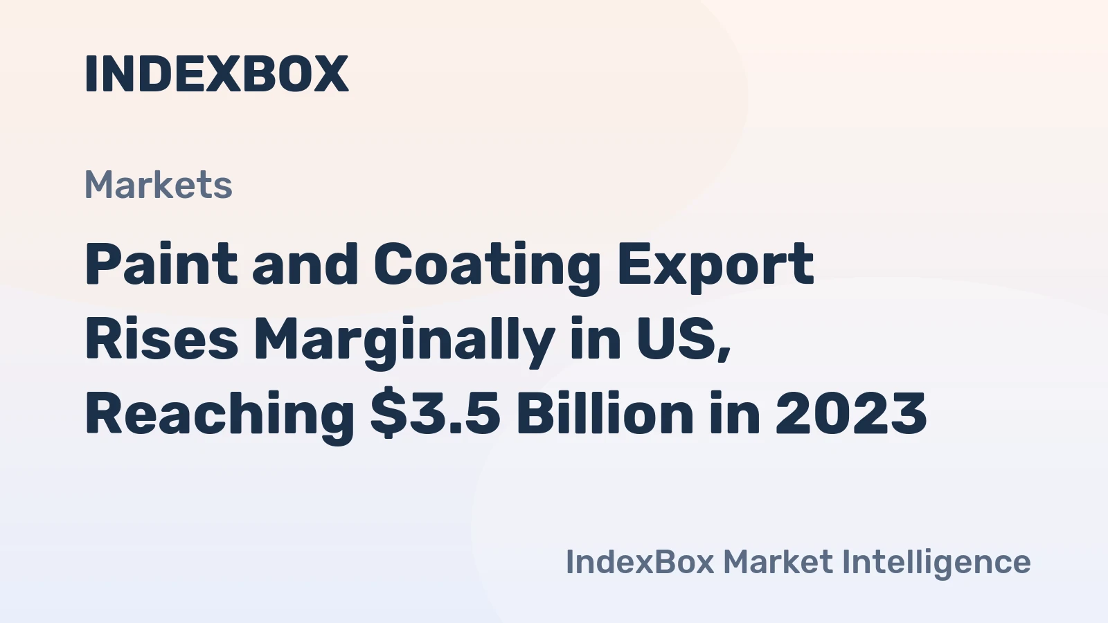 Paint and Coating Export Rises Marginally in US, Reaching $3.5 Billion in 2023