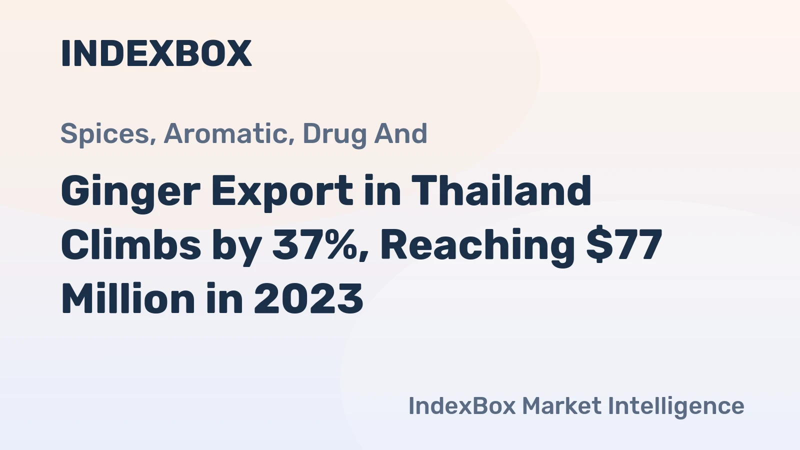 Ginger Export in Thailand Climbs by 37%, Reaching $77 Million in 2023