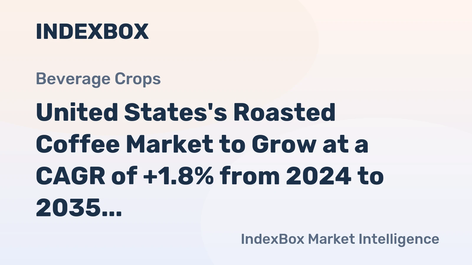 United States's Roasted Coffee Market to Grow at a CAGR of +1.8% from 2024 to 2035, Reaching 1.8M Tons