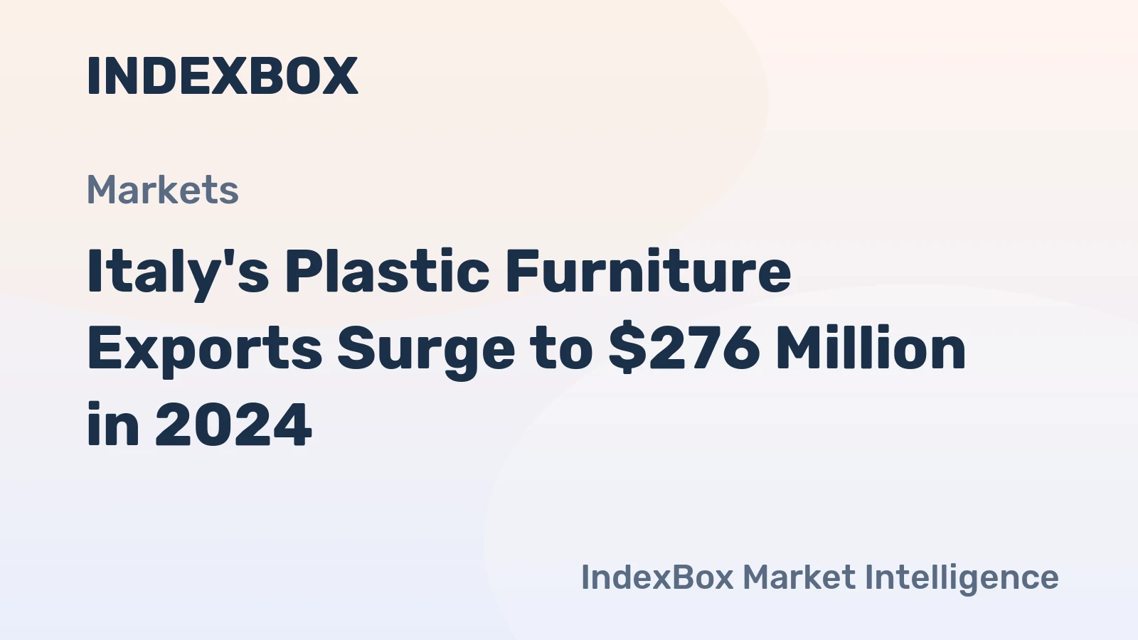 Italy's Plastic Furniture Exports Surge to $276 Million in 2024