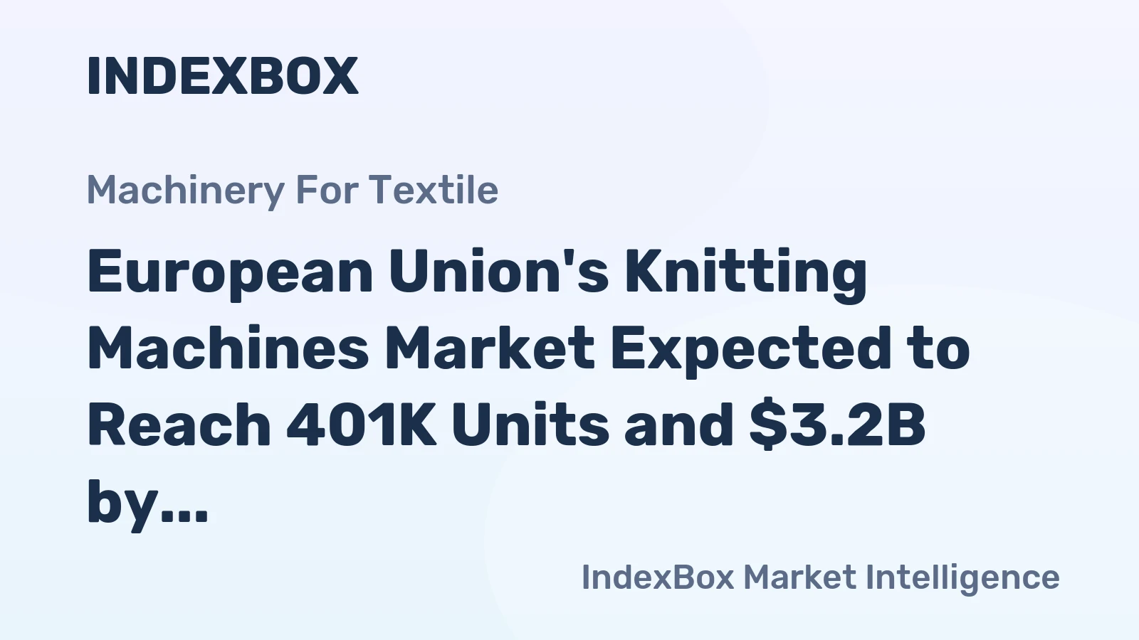 European Union's Knitting Machines Market Expected to Reach 401K Units and $3.2B by 2035