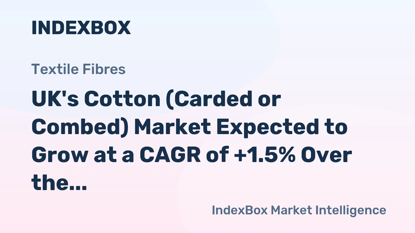 UK's Cotton (Carded or Combed) Market Expected to Grow at a CAGR of +1.5% Over the Next Decade