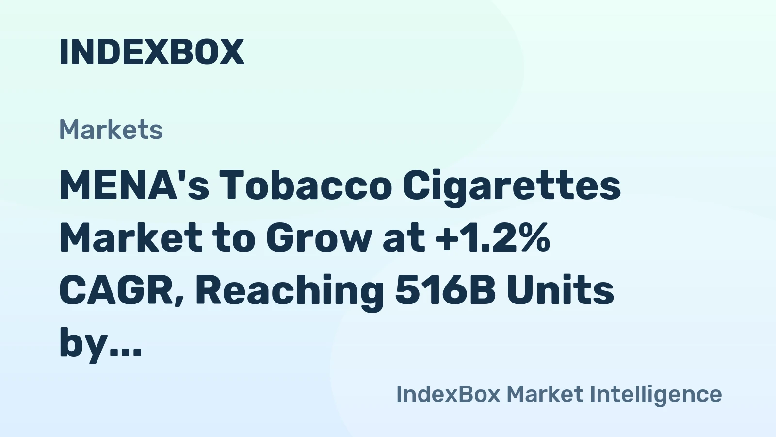 MENA's Tobacco Cigarettes Market to Grow at +1.2% CAGR, Reaching 516B Units by 2035