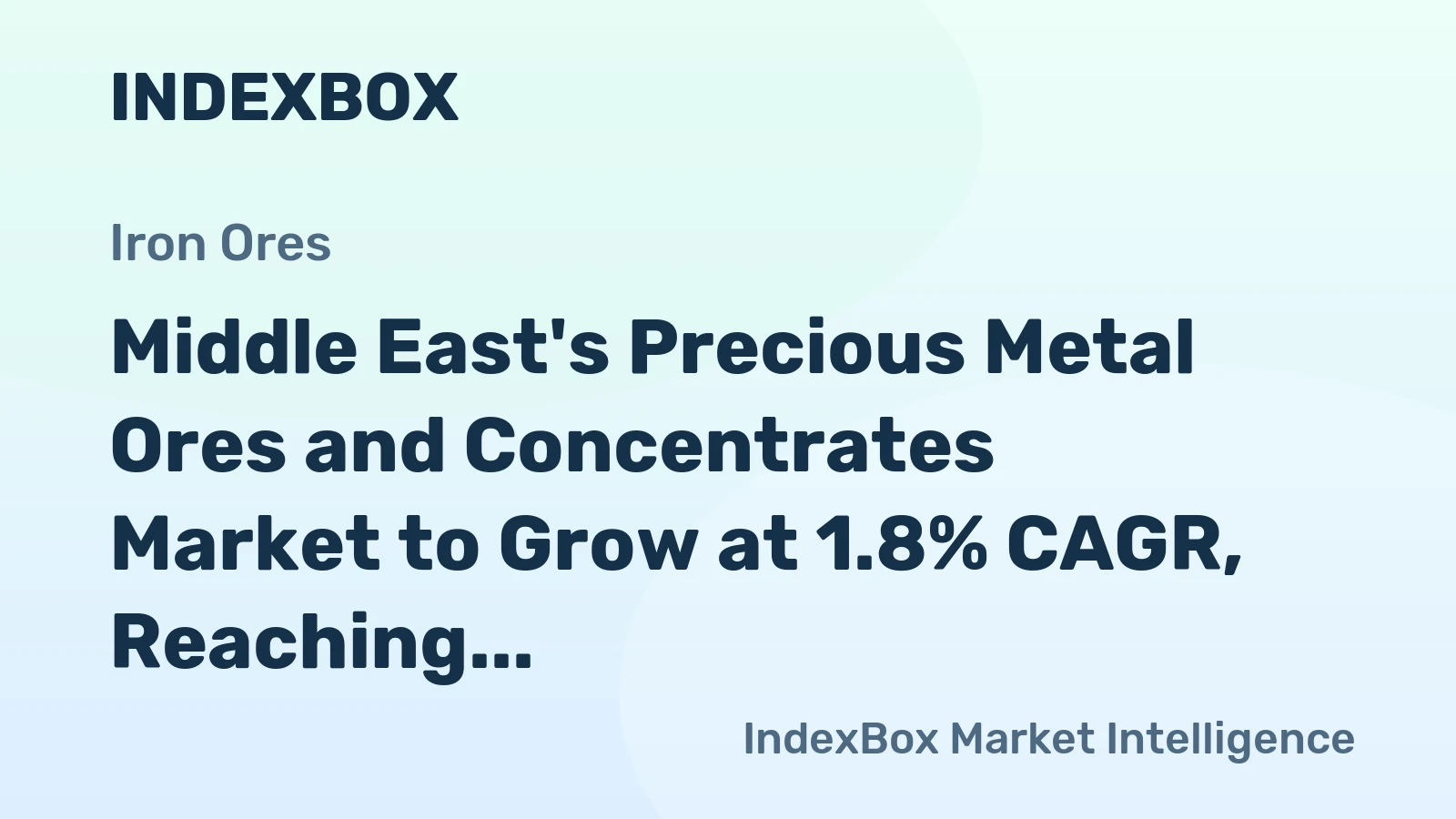 Middle East's Precious Metal Ores and Concentrates Market to Grow at 1.8% CAGR, Reaching $38.4B by 2035