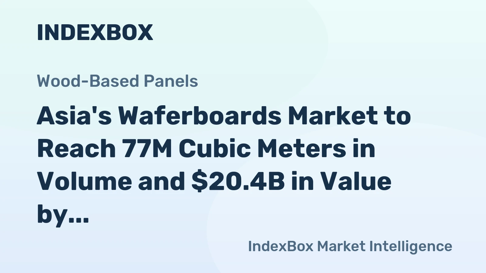 Asia's Waferboards Market to Reach 77M Cubic Meters in Volume and $20.4B in Value by 2035