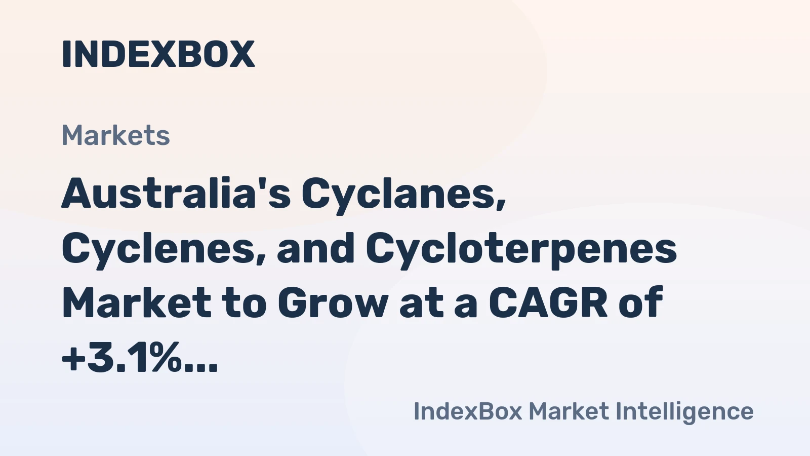 Australia's Cyclanes, Cyclenes, and Cycloterpenes Market to Grow at a CAGR of +3.1% over the Next Decade