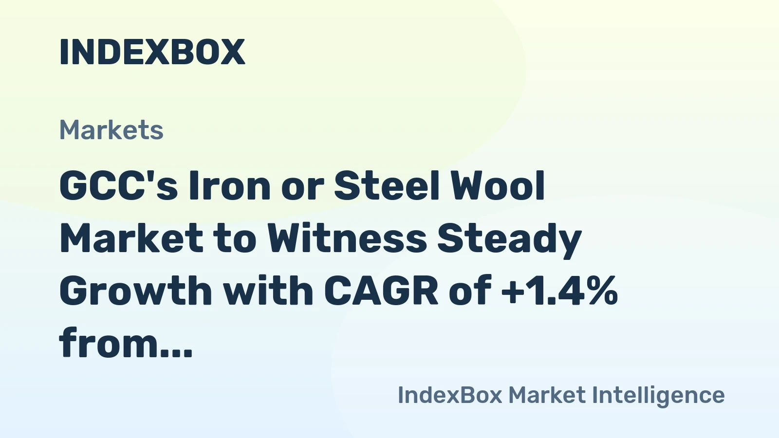 GCC's Iron or Steel Wool Market to Witness Steady Growth with CAGR of +1.4% from 2024 to 2035, Reaching $51M by End of Period