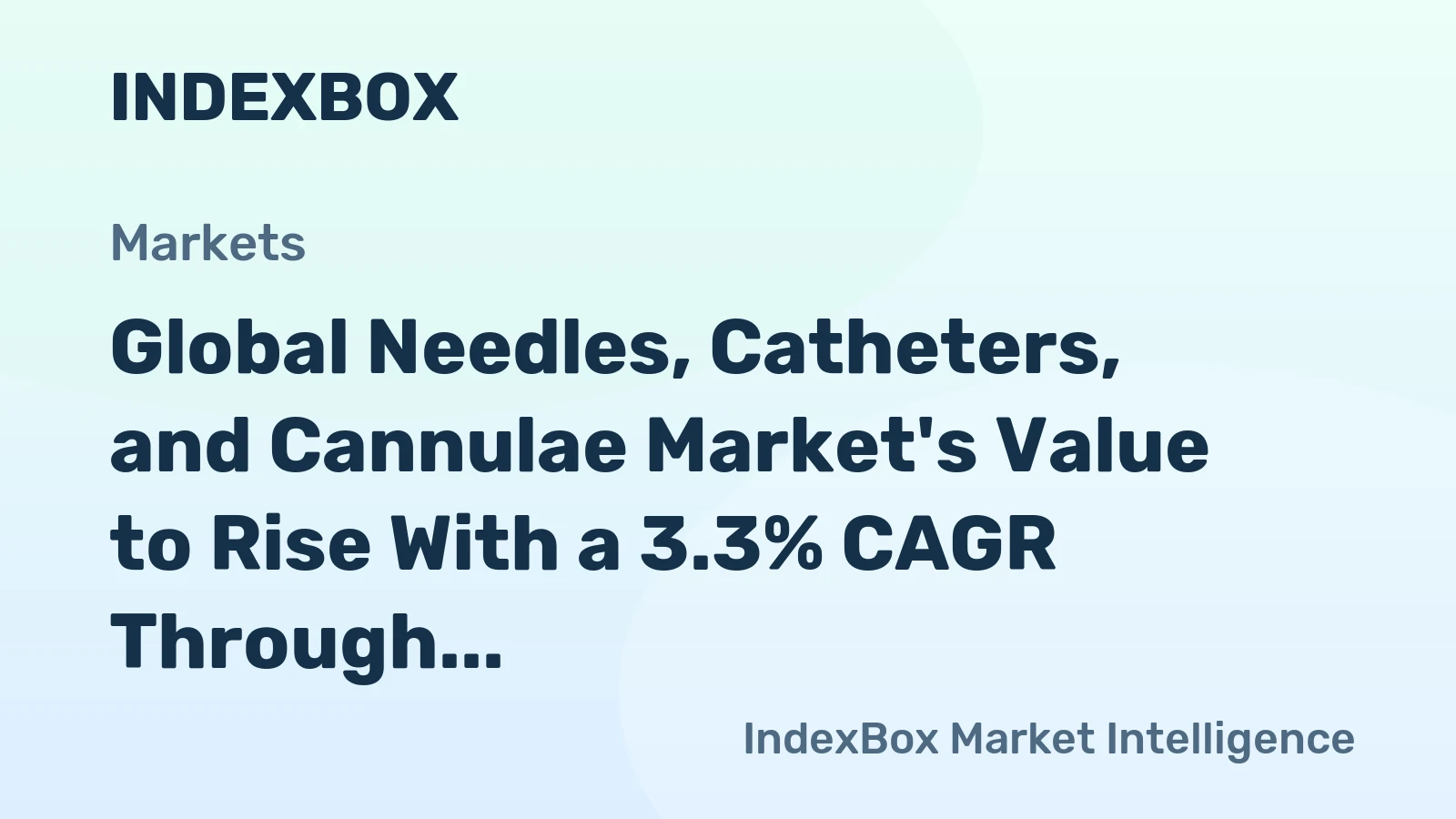 Global Needles, Catheters, and Cannulae Market's Value to Rise With a 3.3% CAGR Through 2035